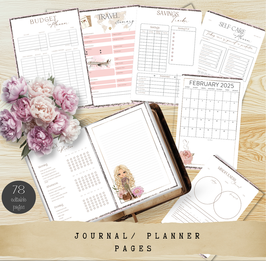Editable Journal/ Planner Pages Print version – JLS Design Store